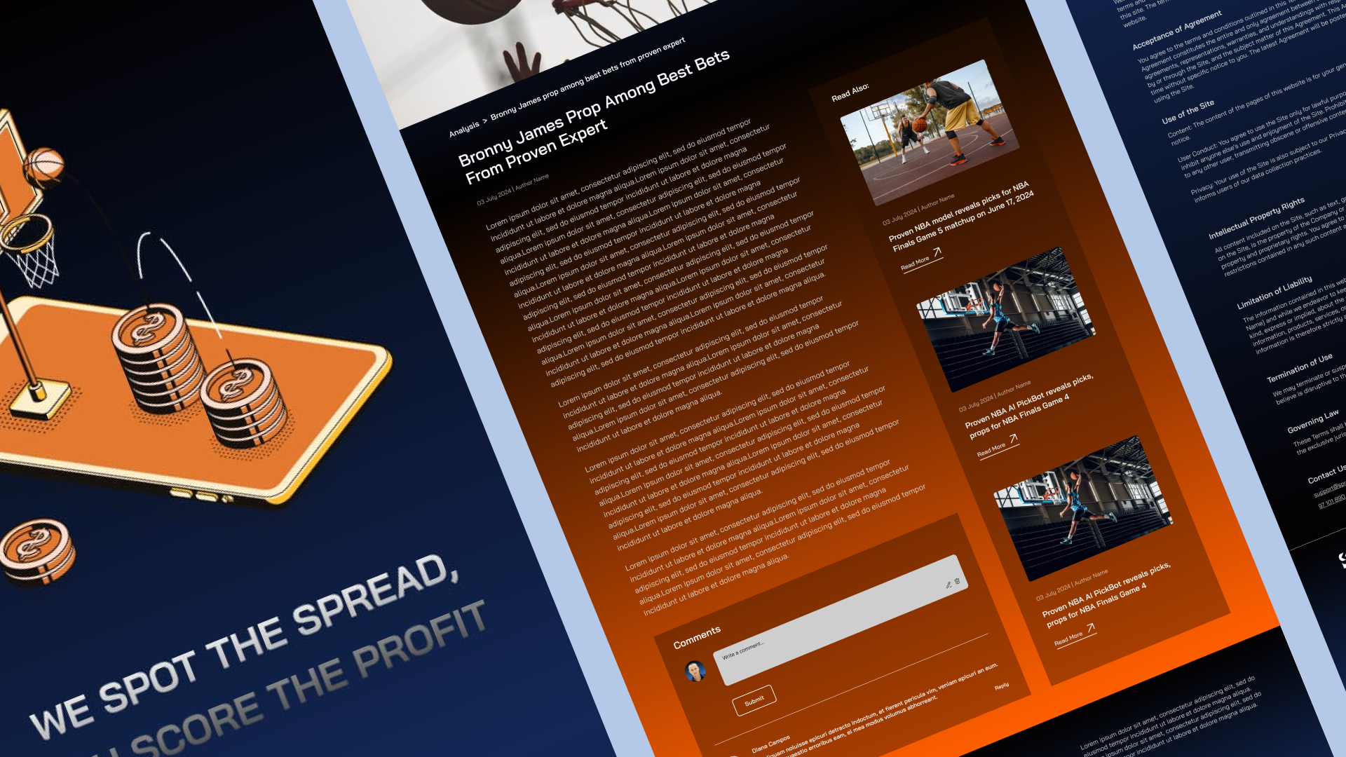Spread Spotter– Sports Betting Web UI Design by Koders on Dribbble