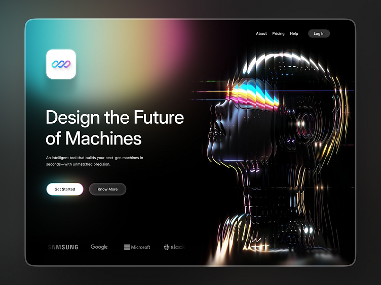 Landing Page for AI-Powered Machine Design Tool by Jitu Raut on Dribbble