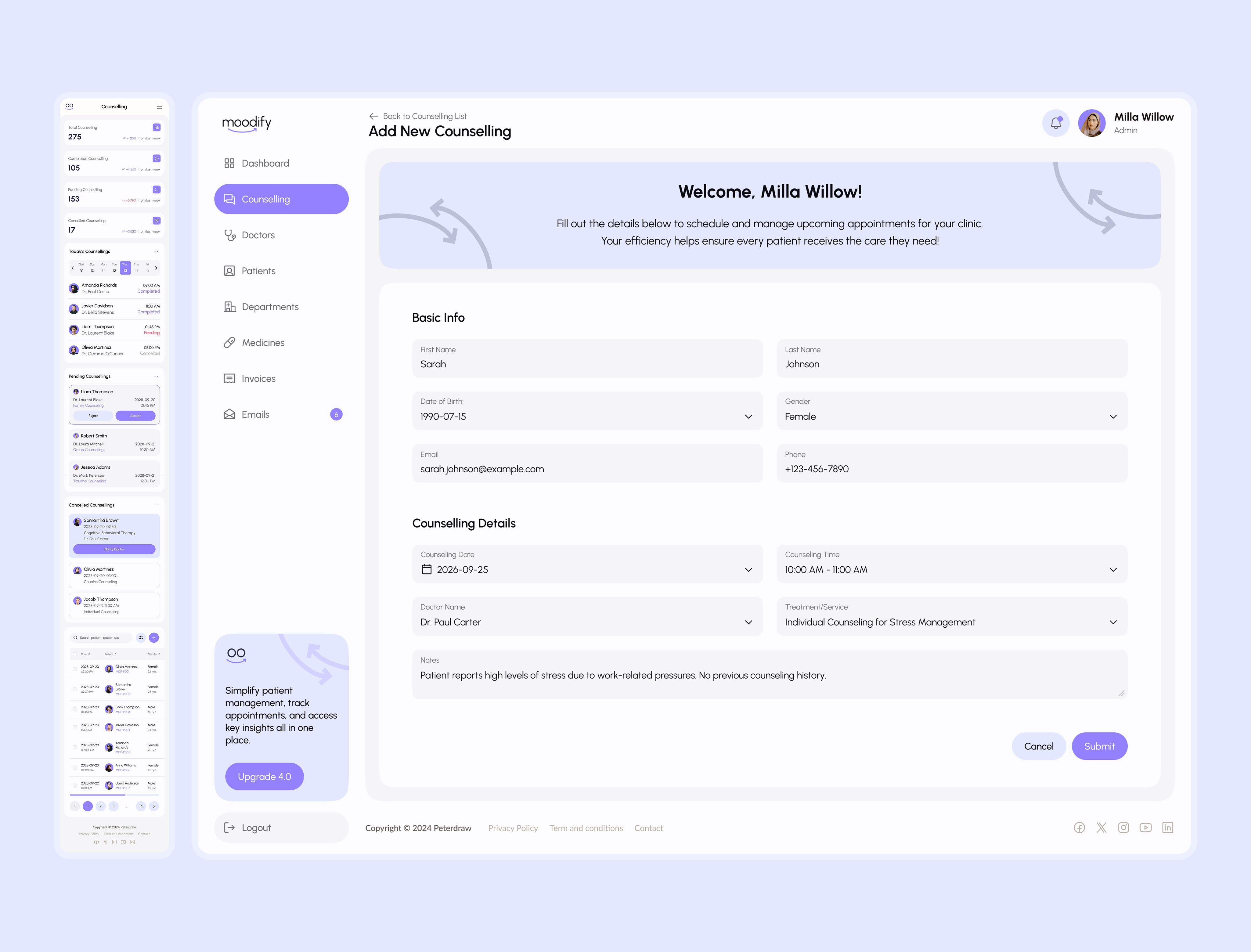Moodify Counseling Page – Mental Health Dashboard UI Figma by Ahmad S ...