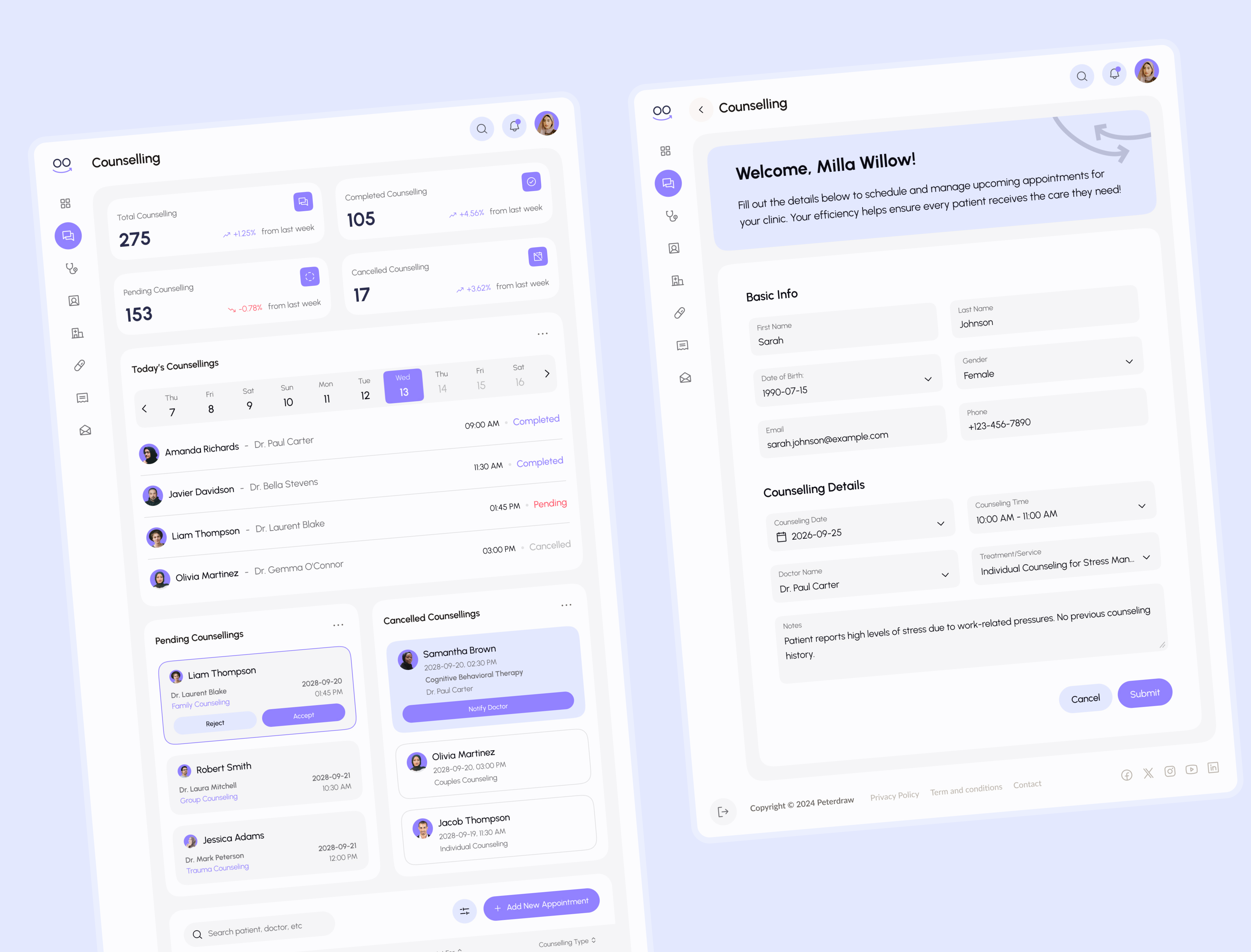Moodify Counseling Page – Mental Health Dashboard UI Figma by Ahmad S ...