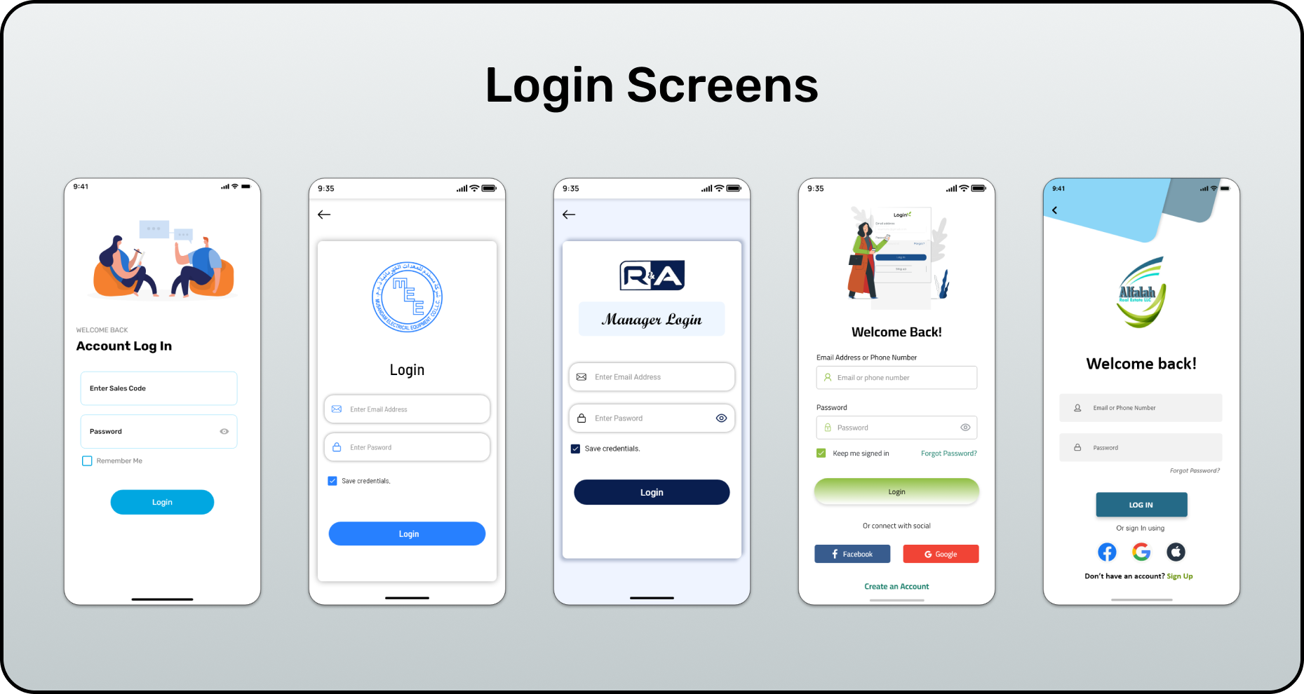 Mobile App Login & Register UI Design by SK_Designs on Dribbble