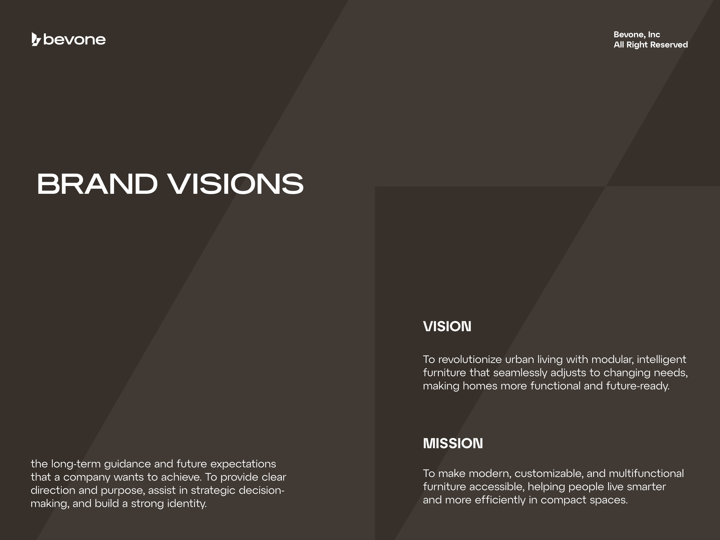 bevone - Furniture & Interior Visual Identity Branding Guideline by LAIN Branding for LAIN ...