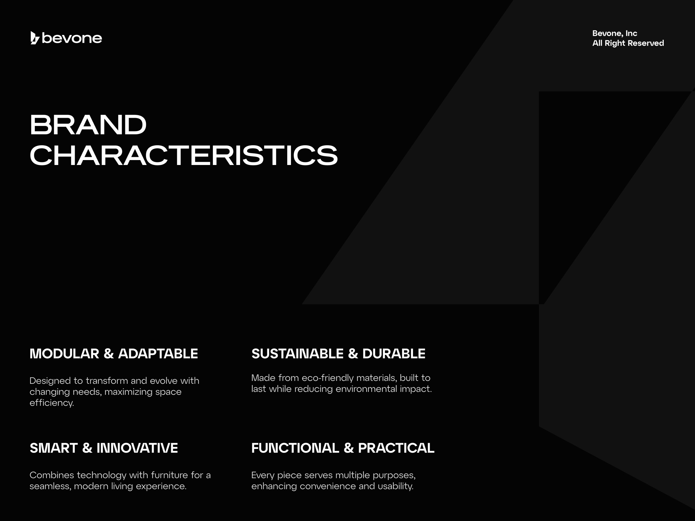 bevone - Furniture & Interior Visual Identity Branding Guideline by LAIN Branding for LAIN ...