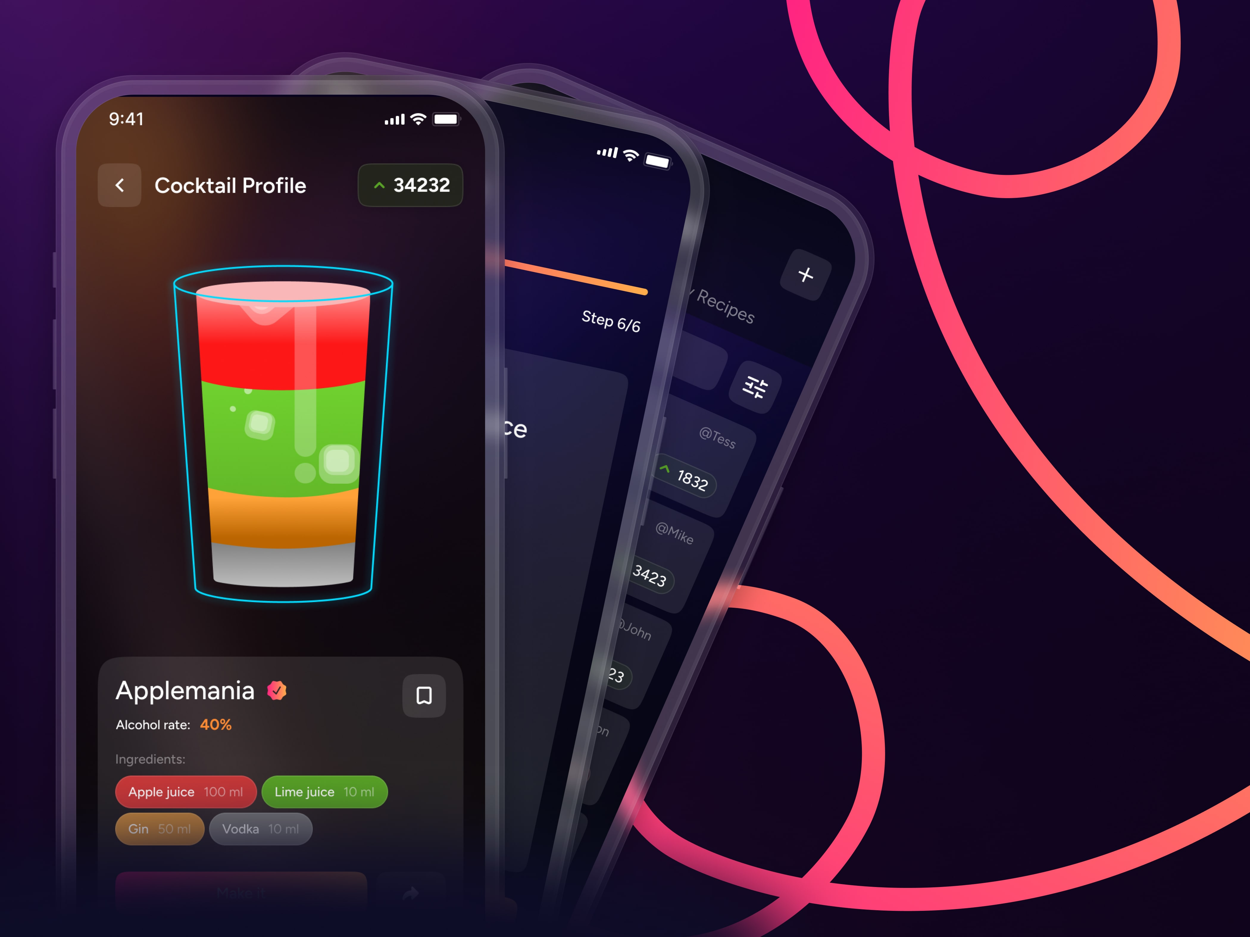 MixMe | Cocktail App Design 🍸📱 by Taras Oliinyk for U1CORE on Dribbble