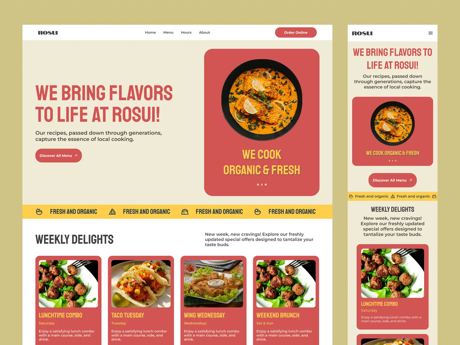 Rosui 🍛 Restaurant Website Figma Template by Mohammad Ali on Dribbble