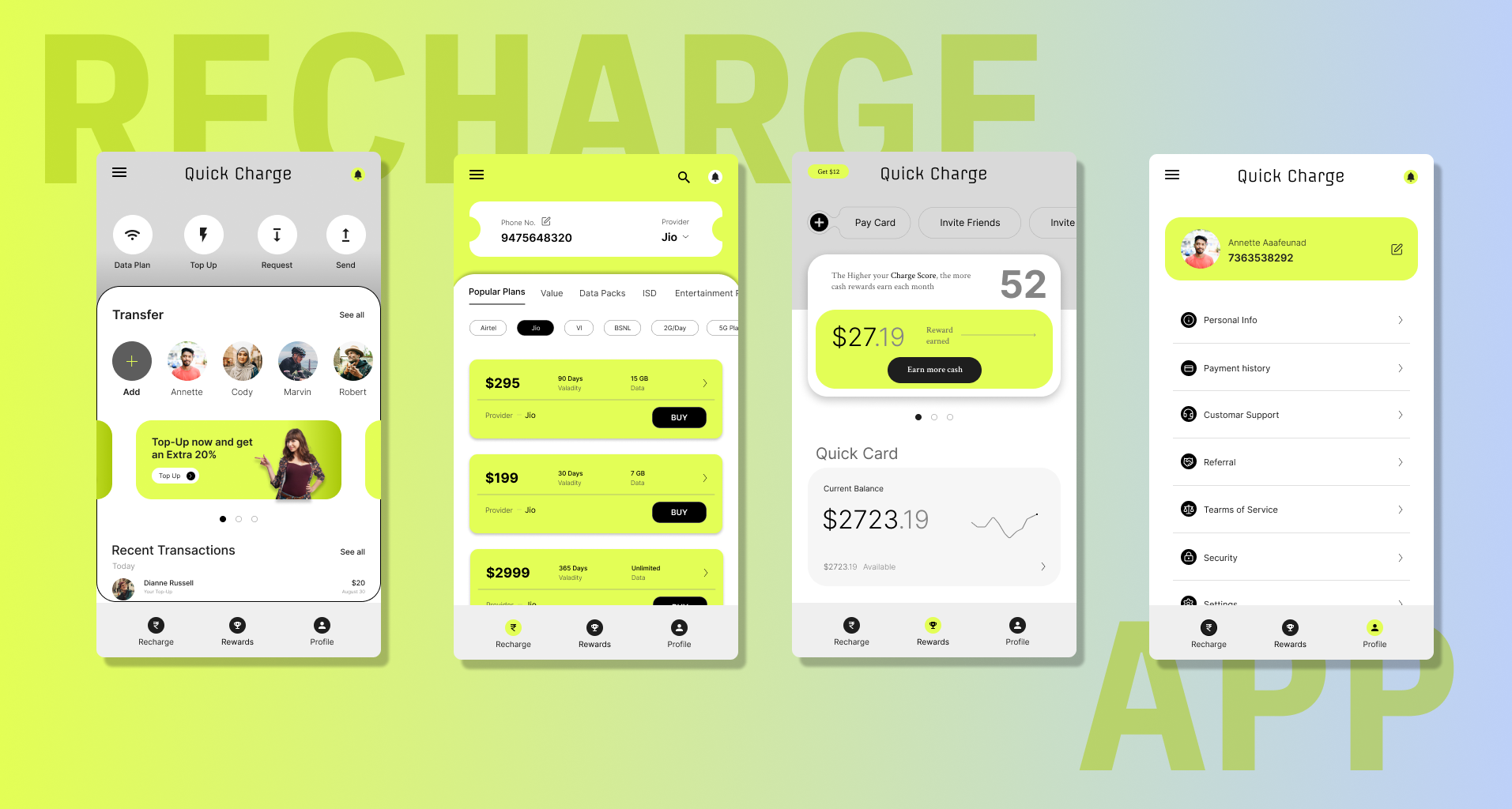 Recharge App - Ui Design by Dhruv on Dribbble