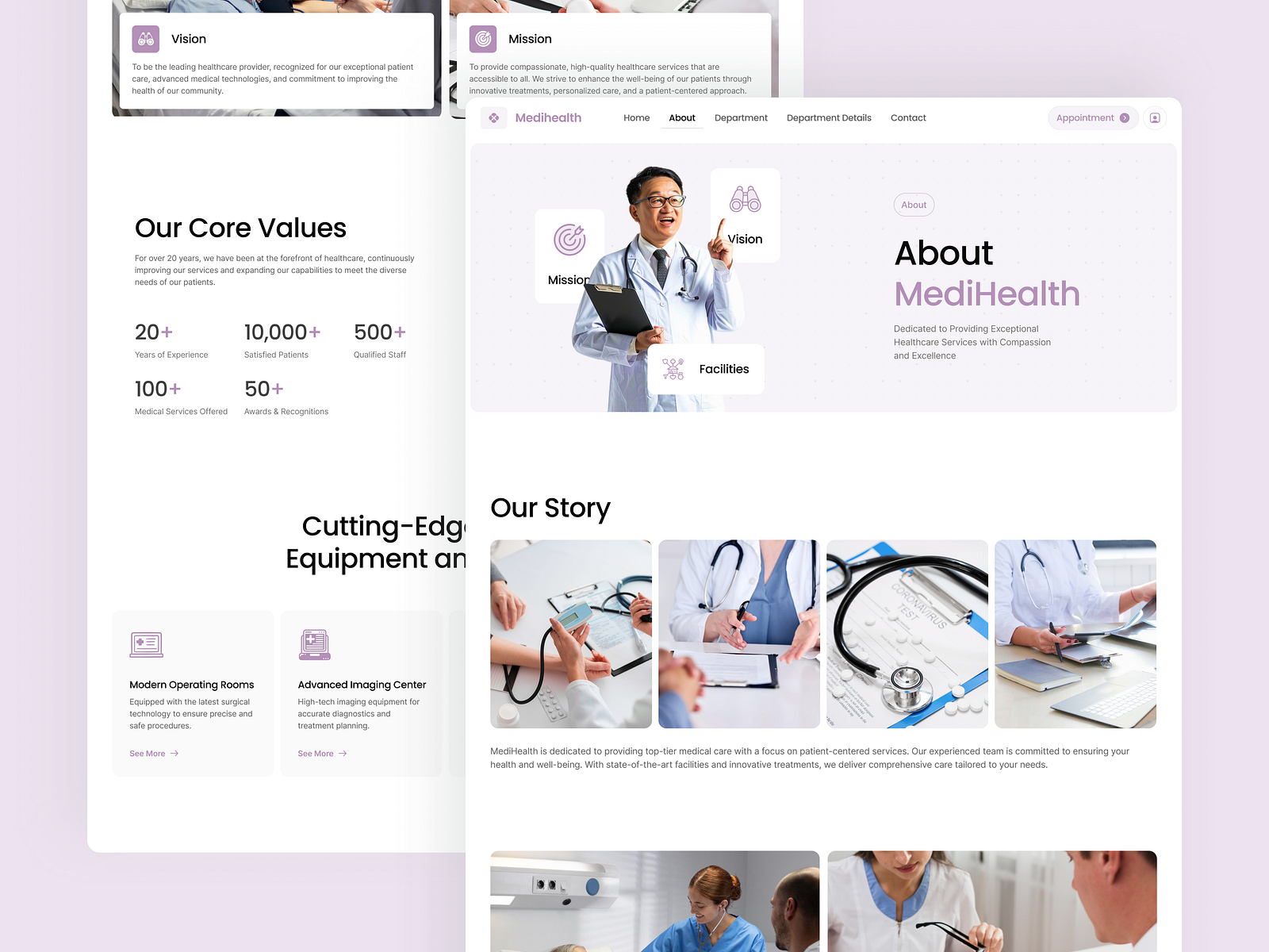 MediHealth - About & Contact Page Medical Website UI Figma by Ahmad S. Afandi for Peterdraw ...