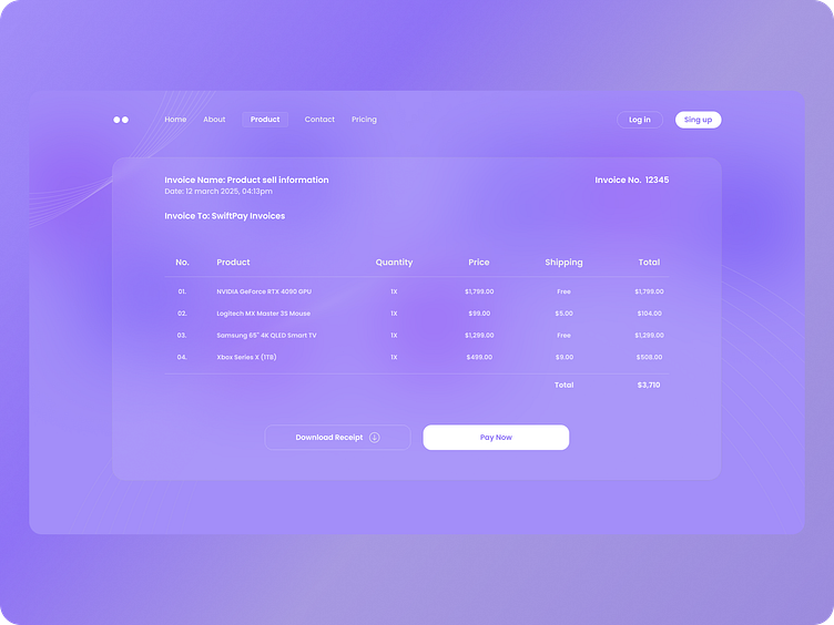 Modern invoice UI by Minhajul on Dribbble