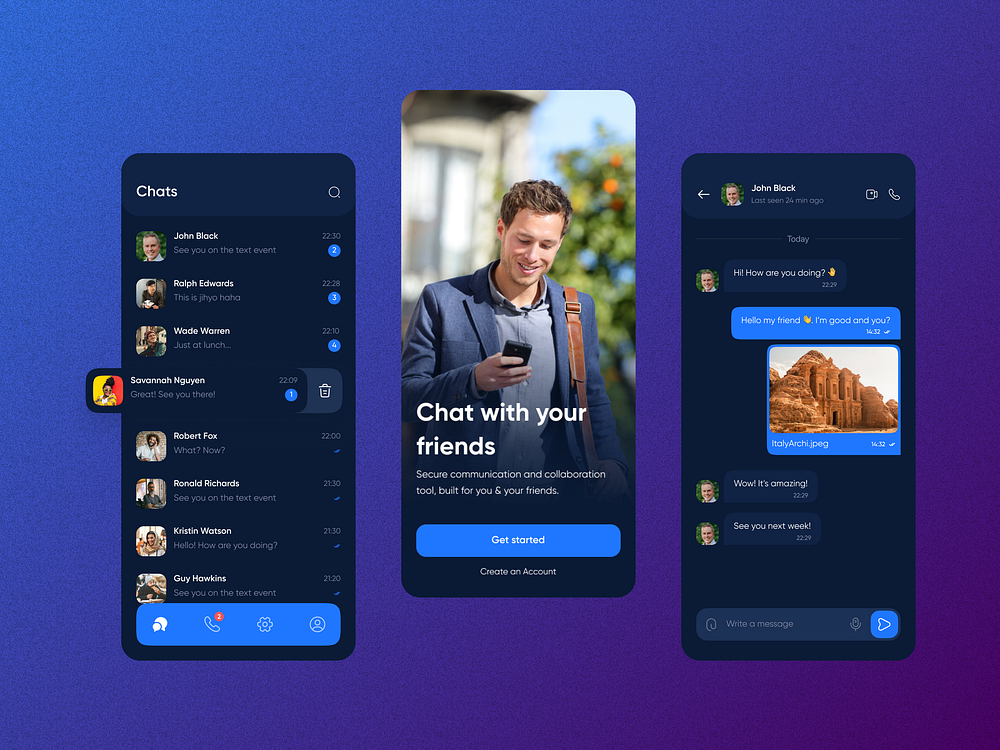 Messaging App designs, themes, templates and downloadable graphic ...