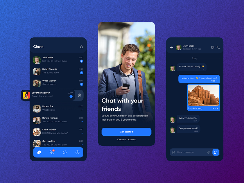 Messaging App designs, themes, templates and downloadable graphic ...