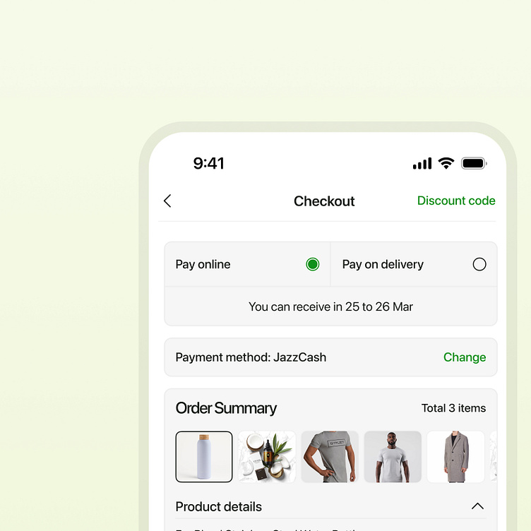 Checkout confirmation screen UI by Muhammad Qasim on Dribbble