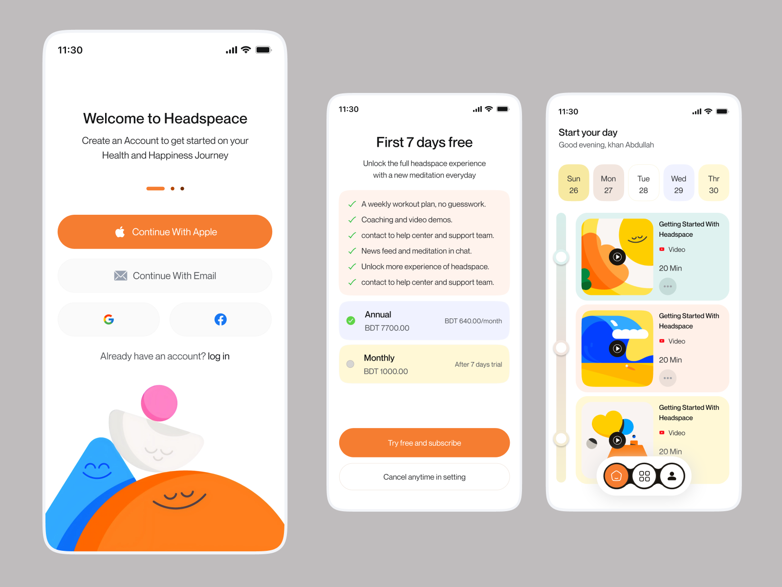 Headspace- Mobile App Redesign by Imran Khan on Dribbble
