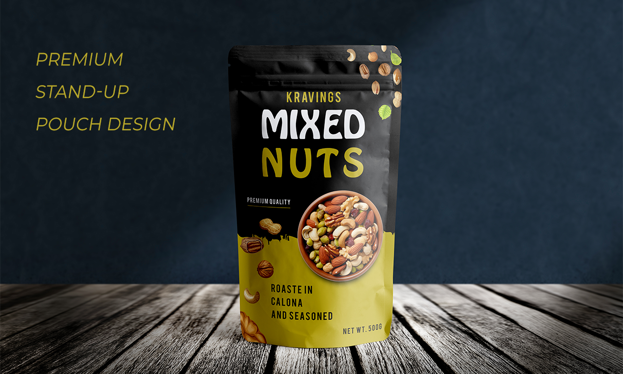 Mixed Nuts Packaging Pouch Design by Md. Sabbir Hossain on Dribbble