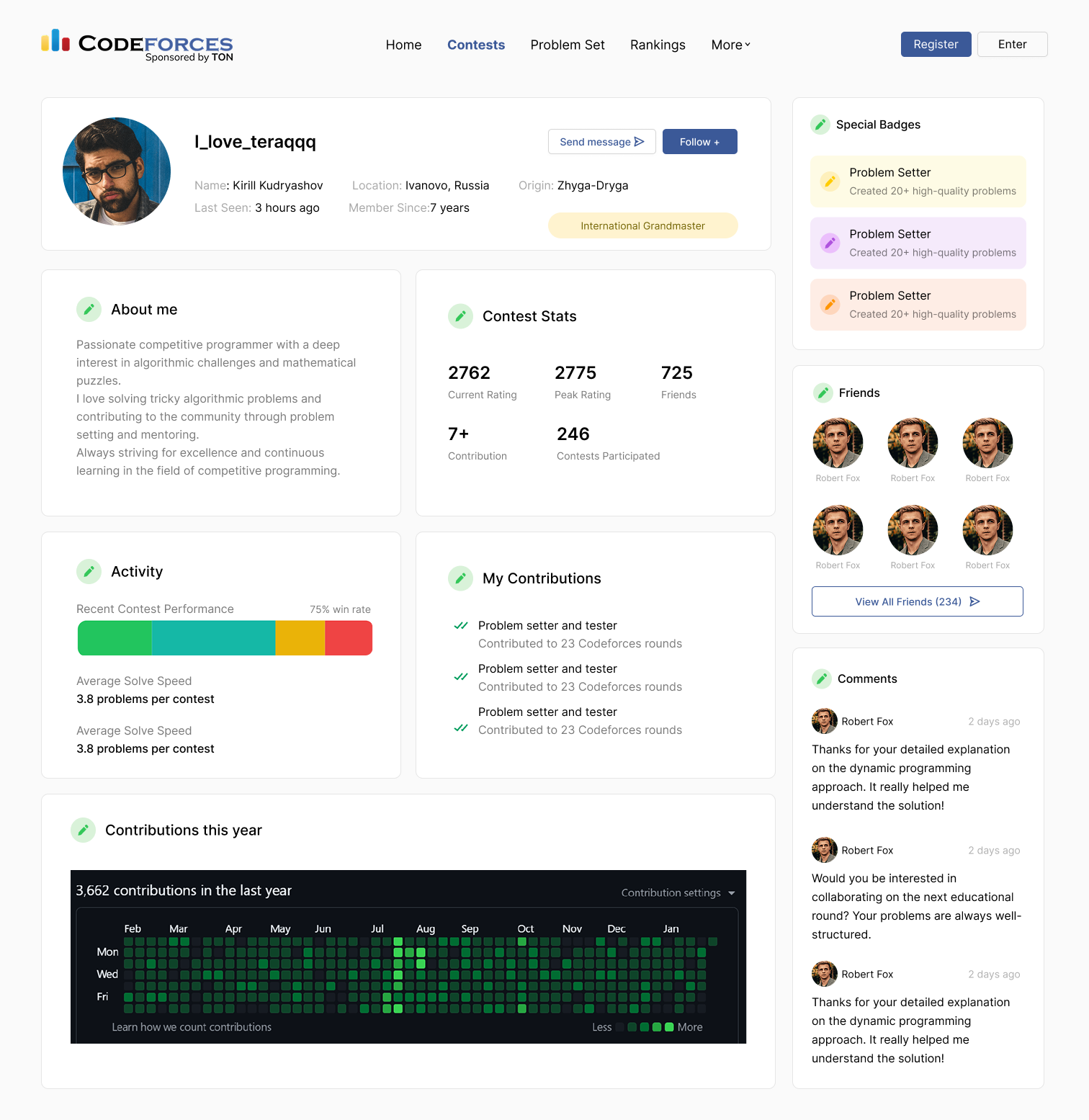 Codeforces Website UI Redesign by Angelica Singh on Dribbble