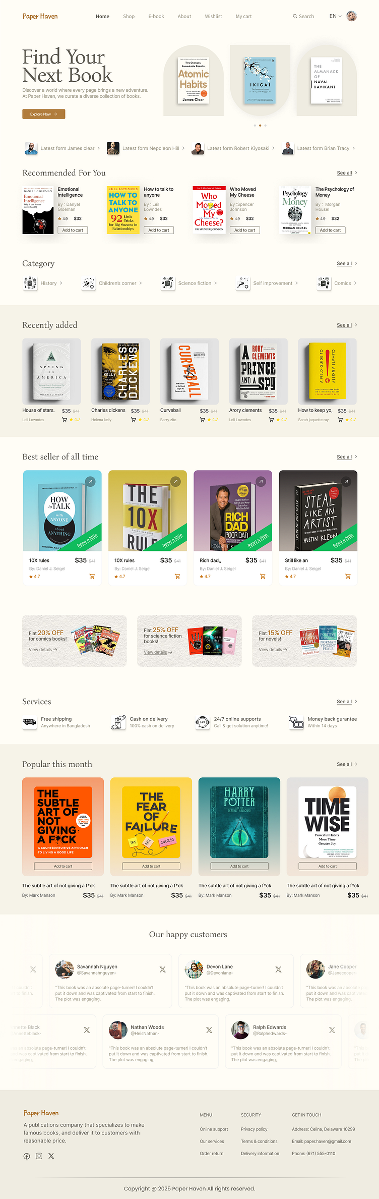 Book Store ecommerce website by Shahriar Sultan on Dribbble