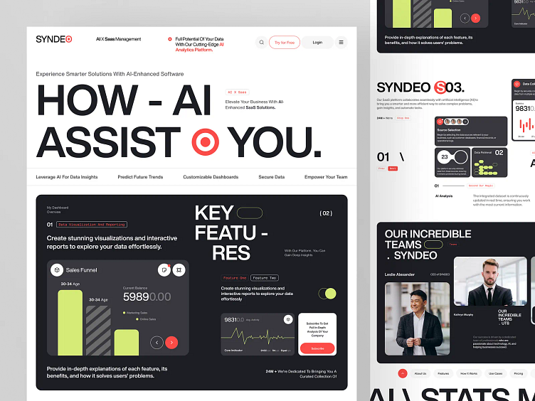 Syndeo - SaaS Web Design for AI Solutions by Md Kabir Uddin on Dribbble