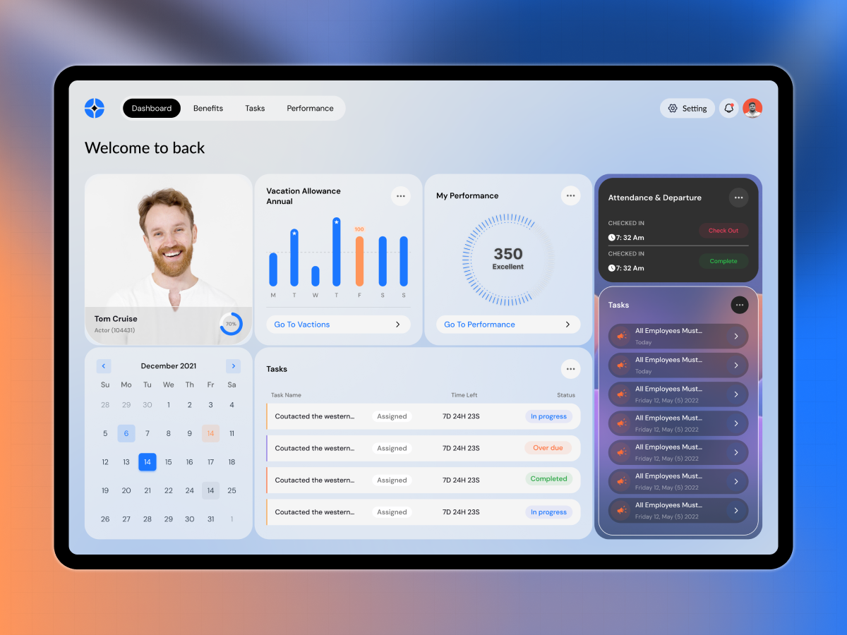 HR Dashboard - Employee Profile by Murad Hossain 🔥 on Dribbble
