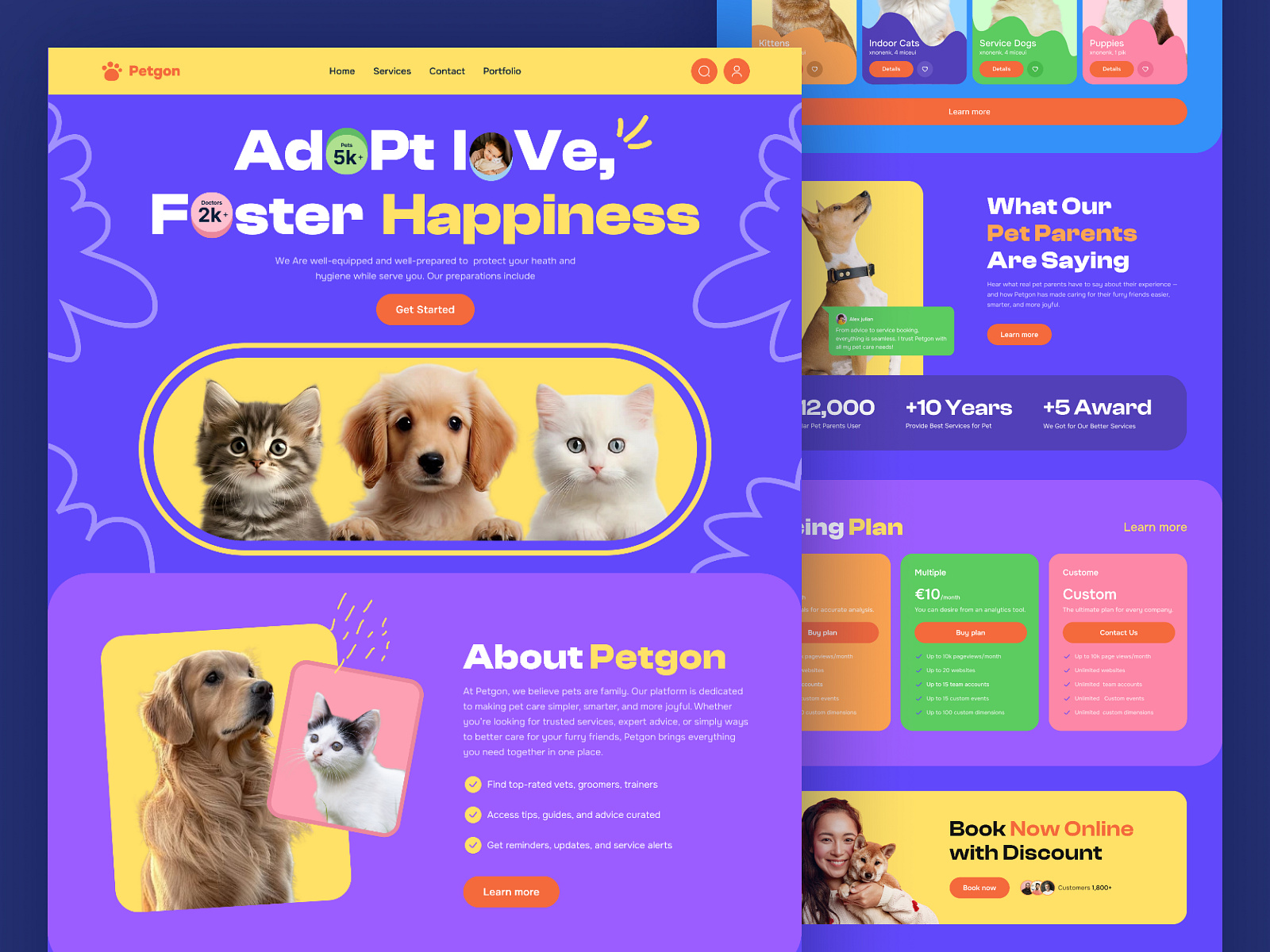 Pet adoption Website Ui Web by MD. Azbin Islam for Arobix Design on ...
