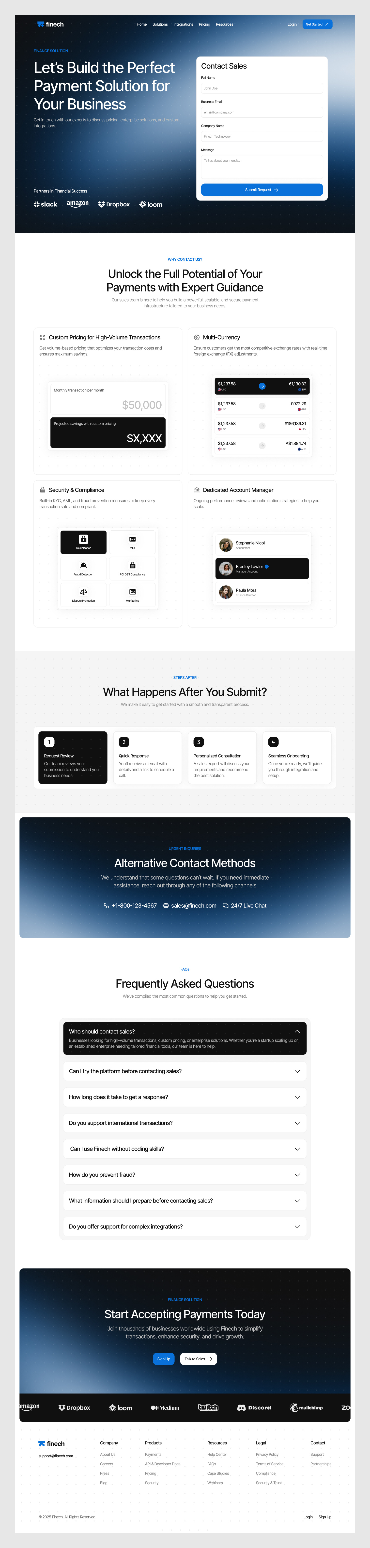 Finech UI Kit – Contact Sales Page by Taufiq for Flow Forge on Dribbble