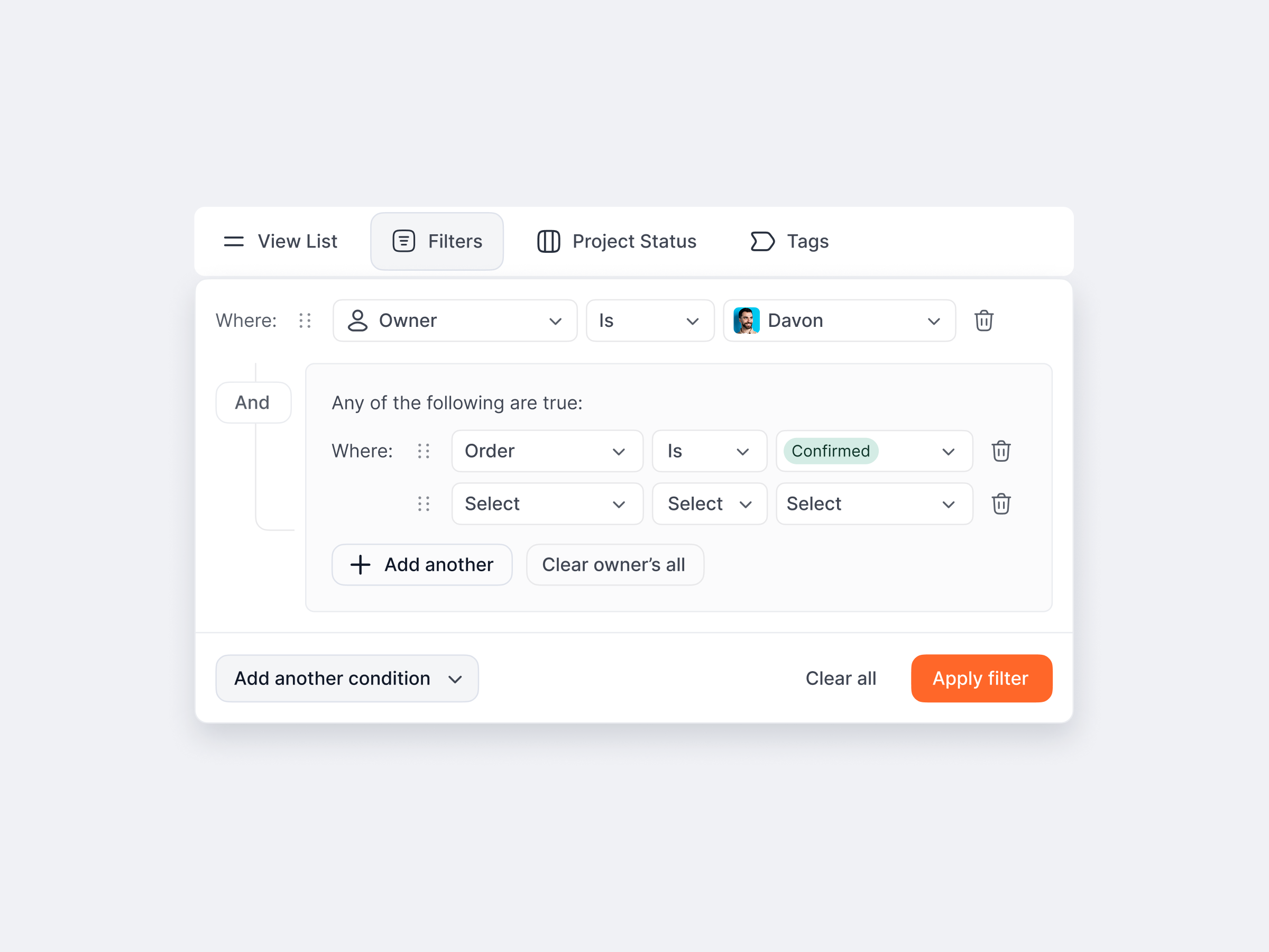 Browse thousands of Filter UI images for design inspiration | Dribbble