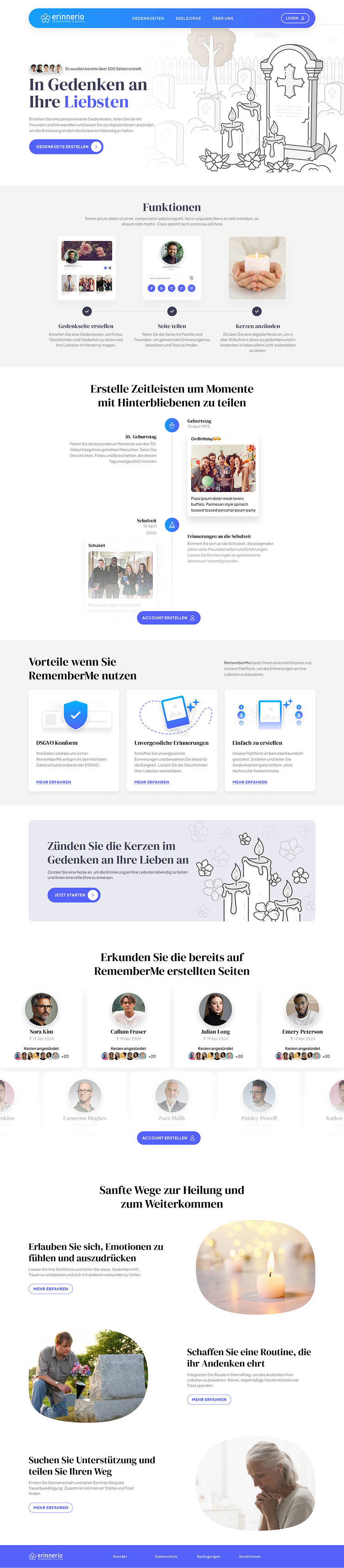 Memorial Website | Timeline Design | Landing Page by Karamat Ali on ...