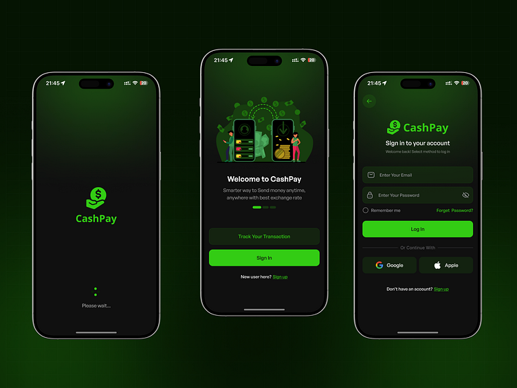 Onboarding & Login Screen | Remittance Mobile App by Md Bulbul Gazi on ...