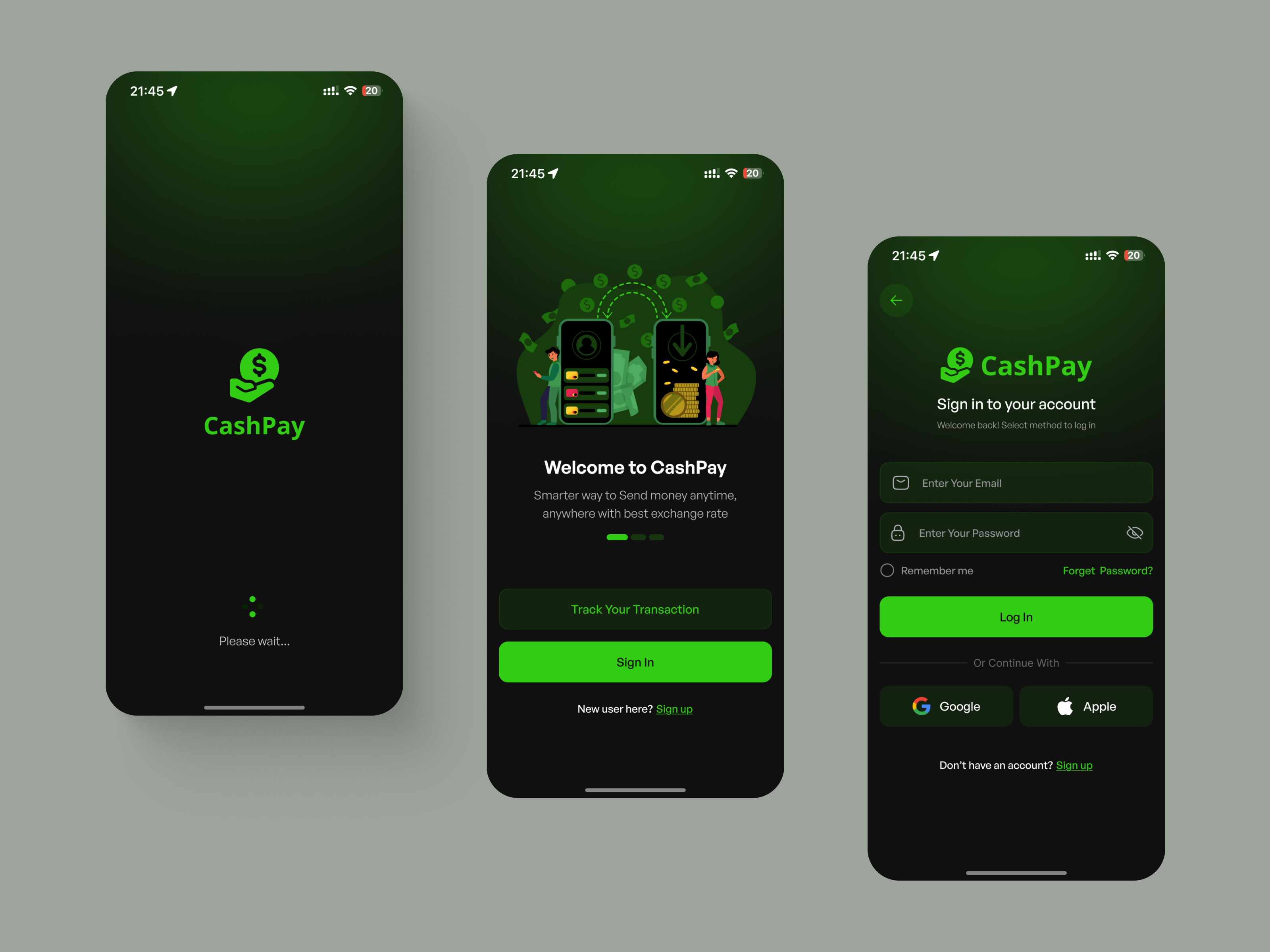 Onboarding & Login Screen | Remittance Mobile App by Md Bulbul Gazi on ...