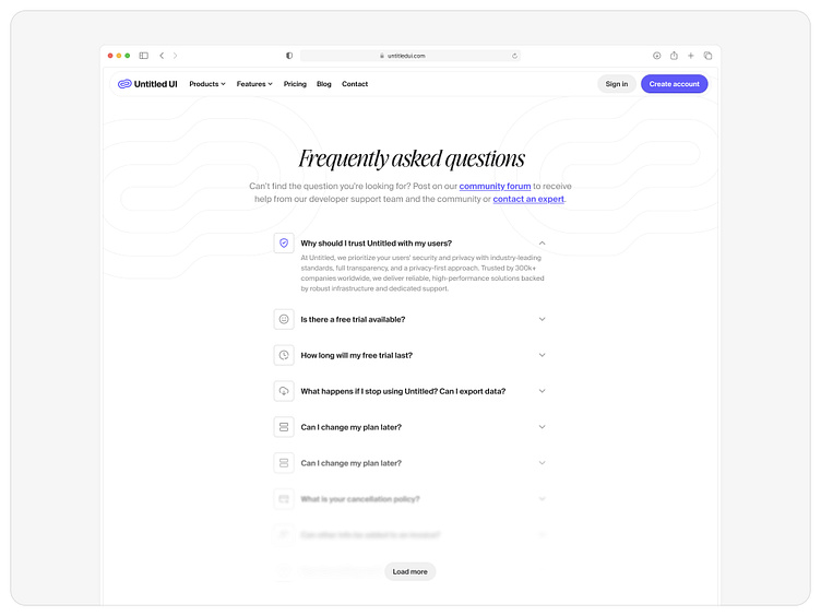Frequently asked questions (FAQs) — Untitled UI by Jordan Hughes® on Dribbble