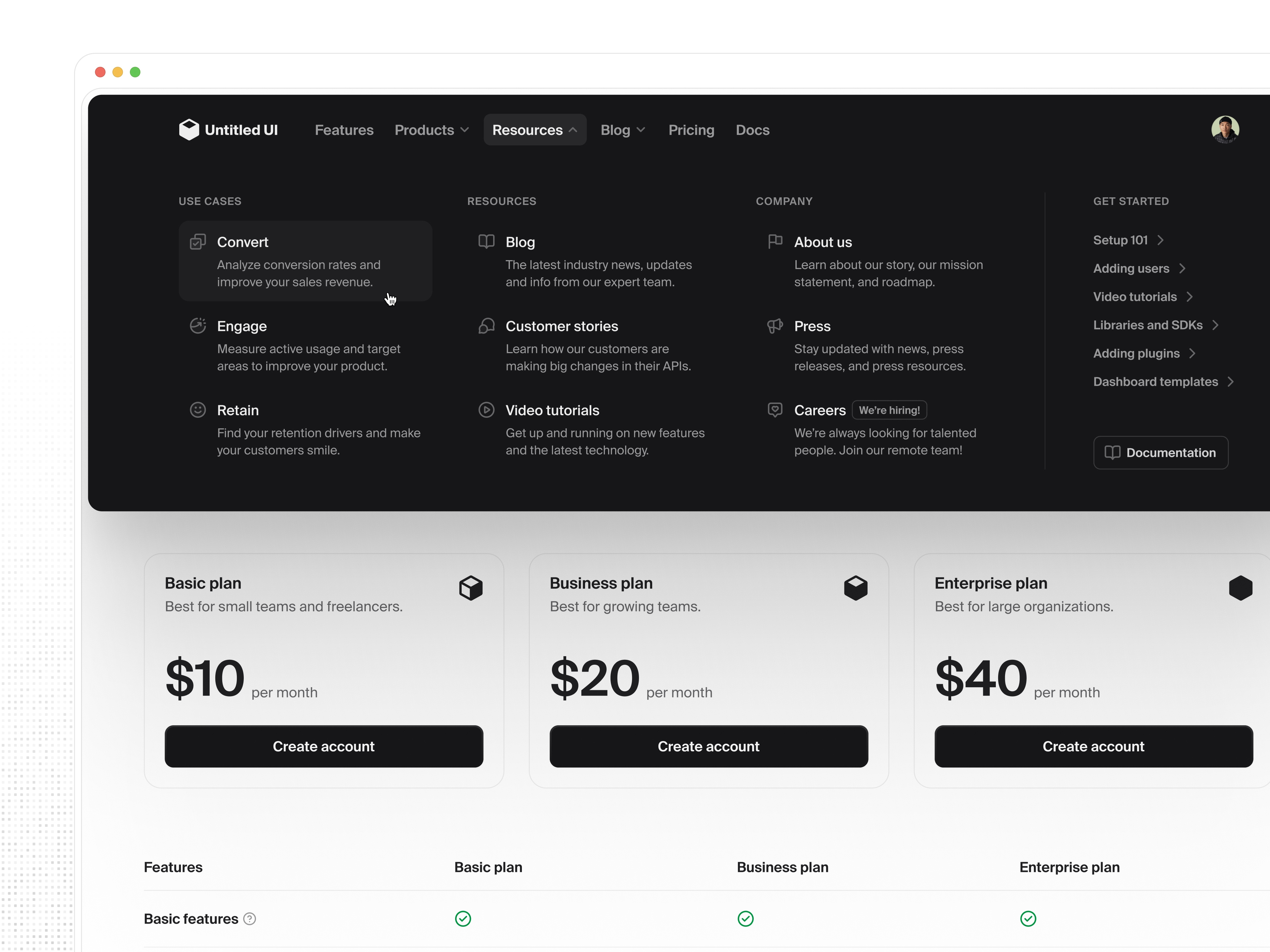Mega nav — Untitled UI by Jordan Hughes® on Dribbble