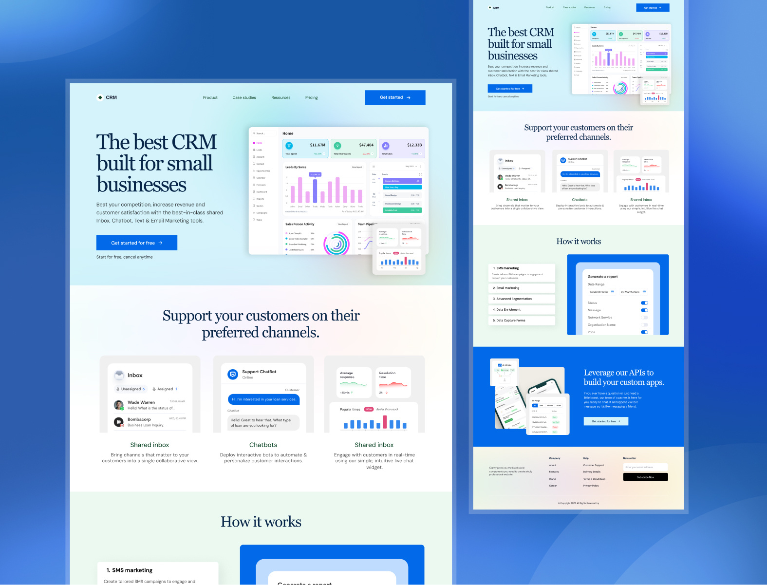 CRM Landing Page by Ammad Asif Janjua on Dribbble
