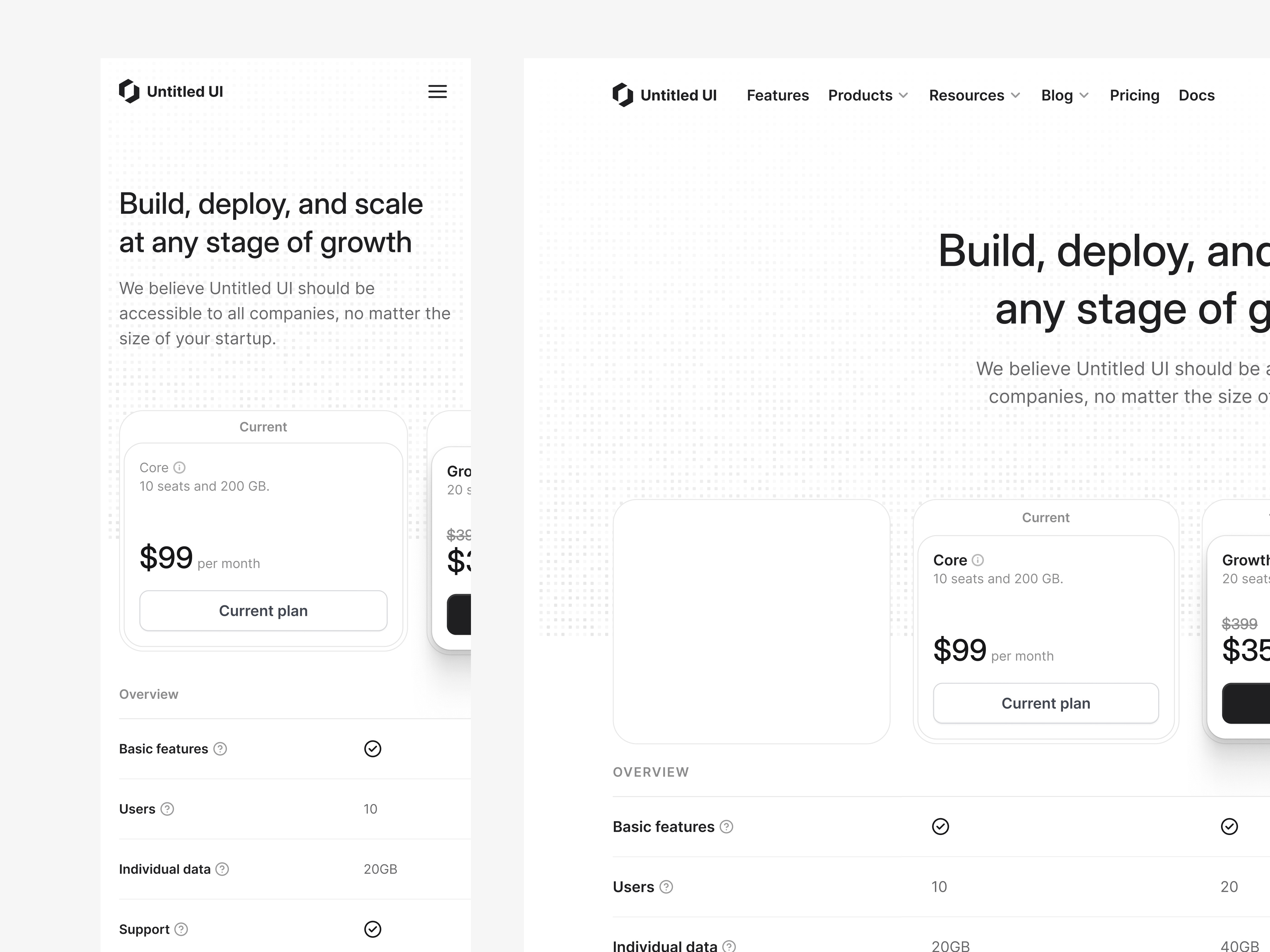 Pricing — Untitled UI by Jordan Hughes® on Dribbble