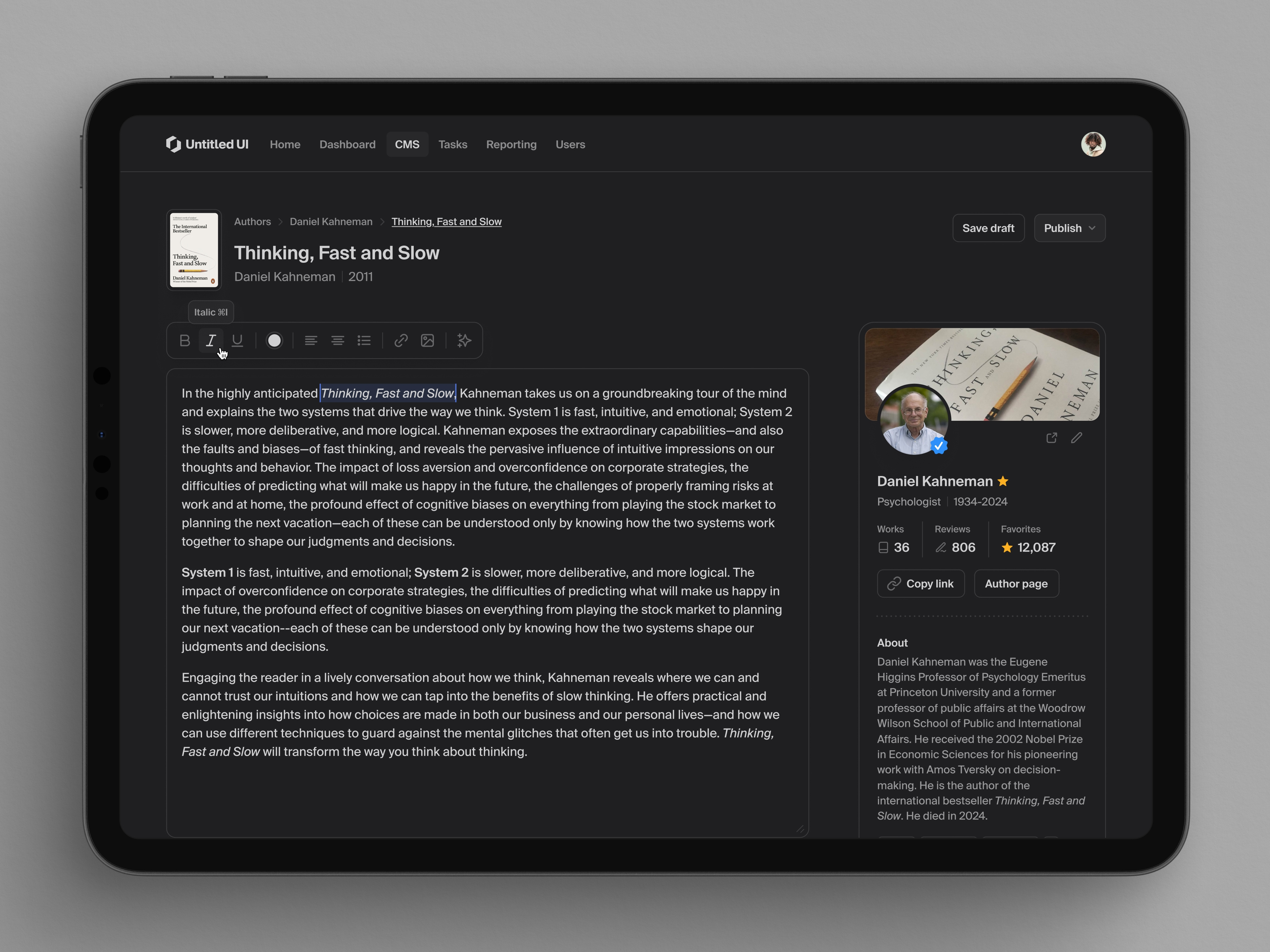 CMS edit page — Untitled UI by Jordan Hughes® on Dribbble