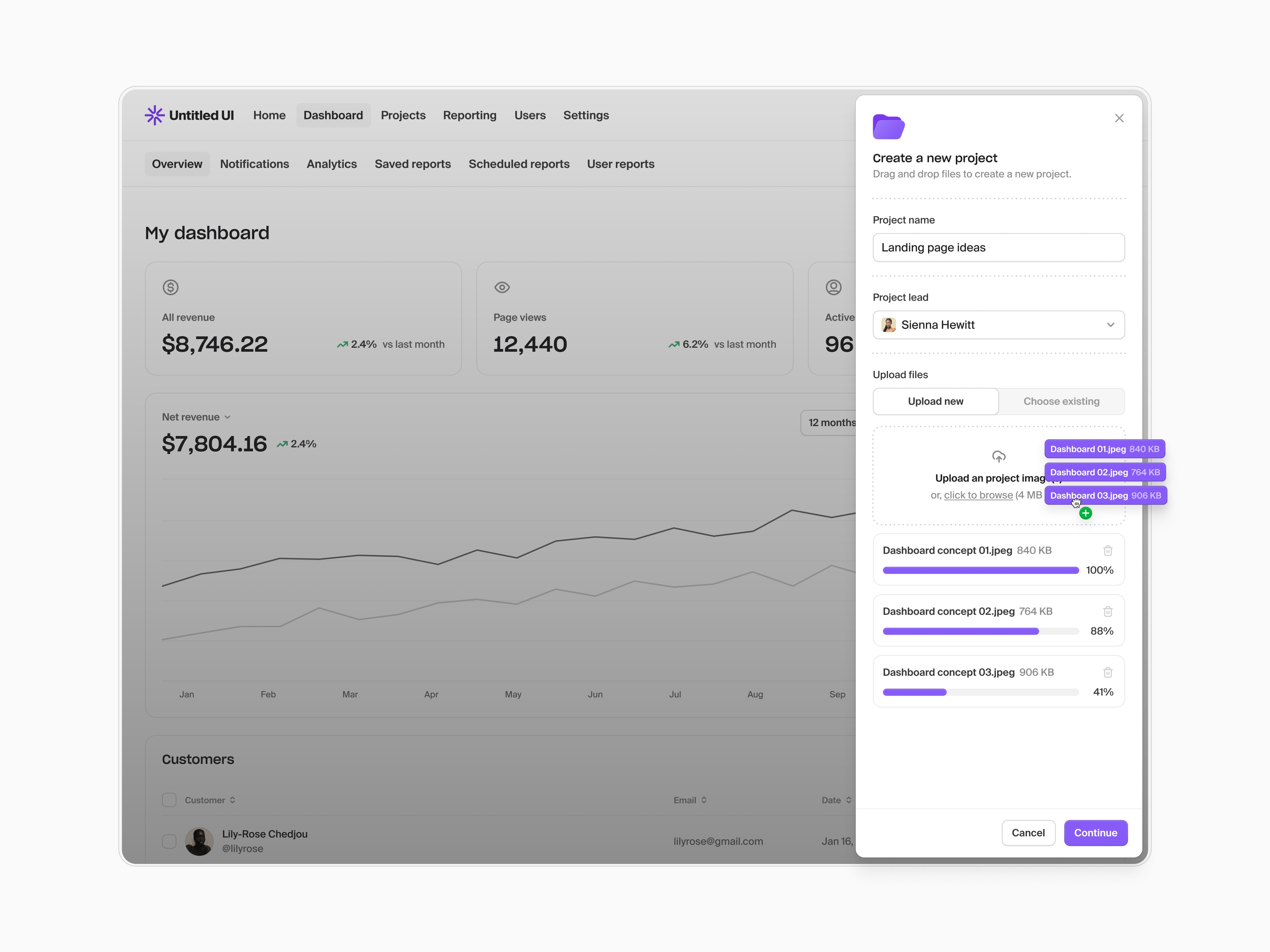 Slideout menu — Untitled UI by Jordan Hughes® on Dribbble