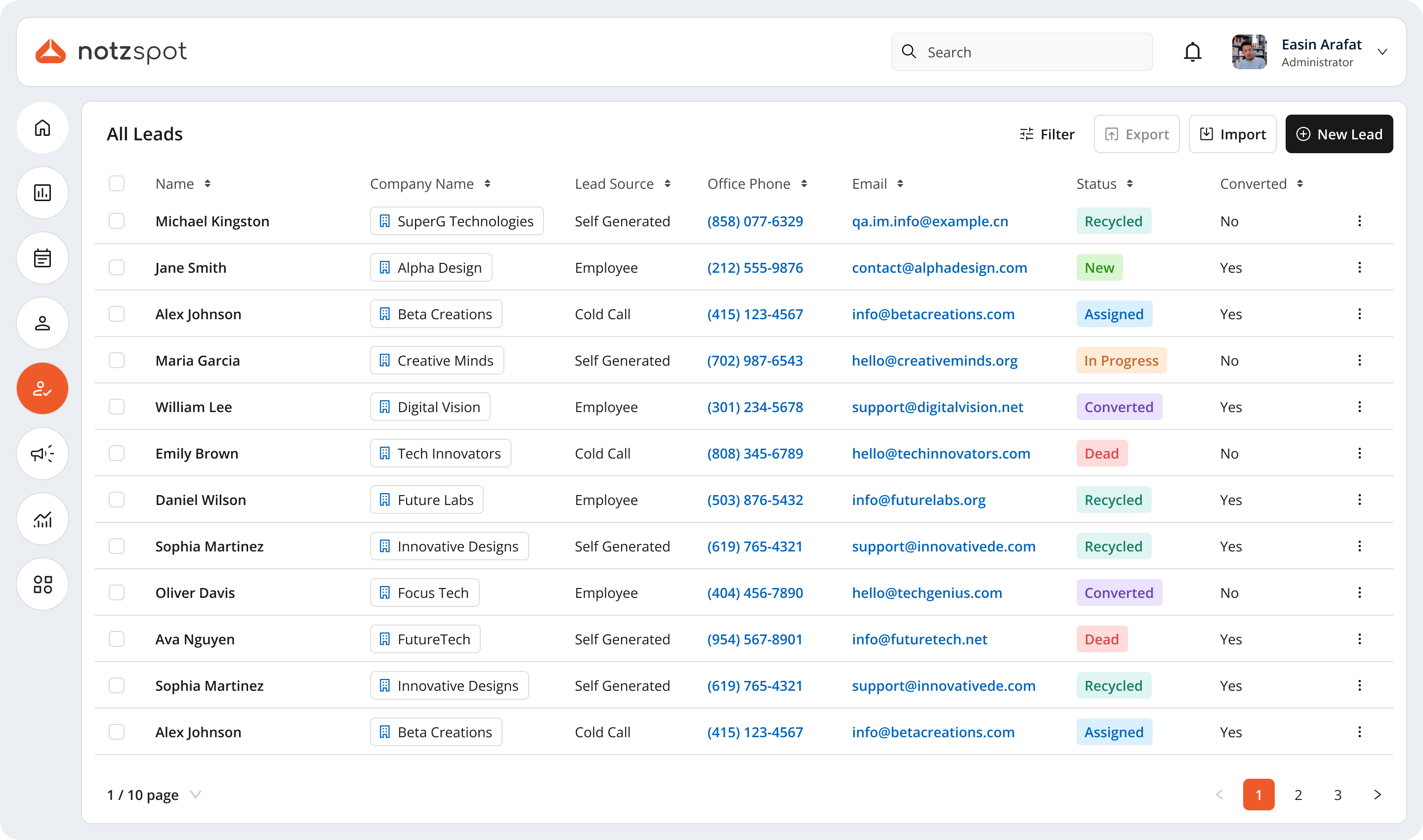 notzspot - CRM Web Application UI by Doodle UX on Dribbble