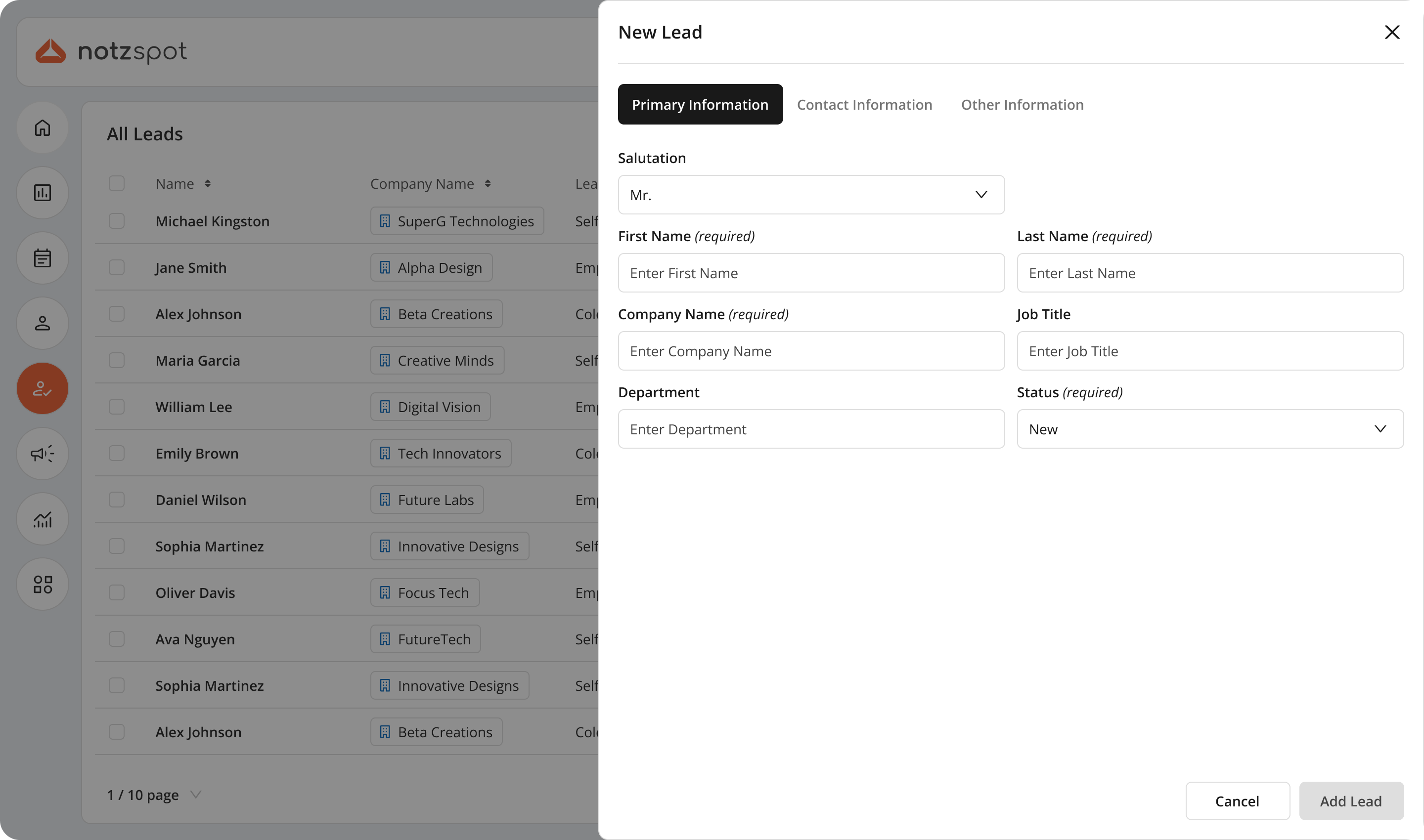 notzspot - CRM Web Application UI by Doodle UX on Dribbble