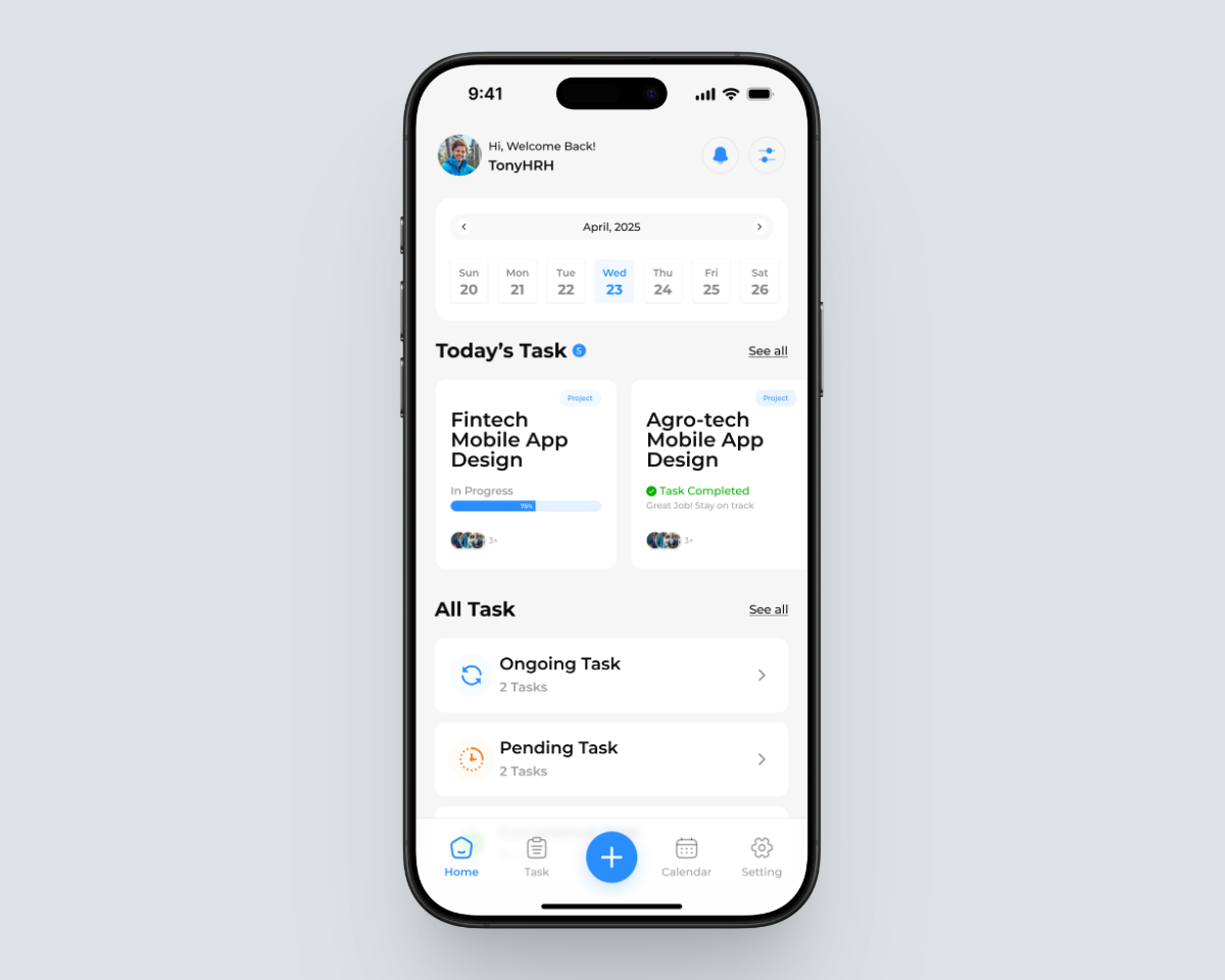Task Management Mobile App UI by Tony HRH - Disturbing Designer on Dribbble