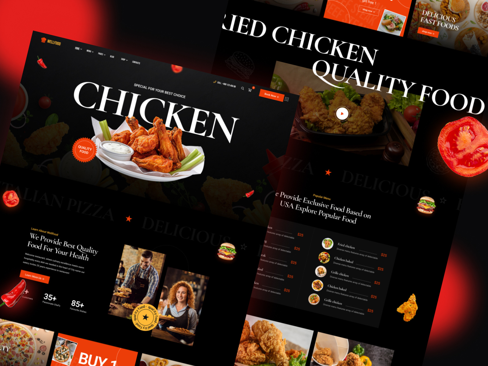 Restaurants Website UI Template by Masud ~ UI/UX Designer on Dribbble