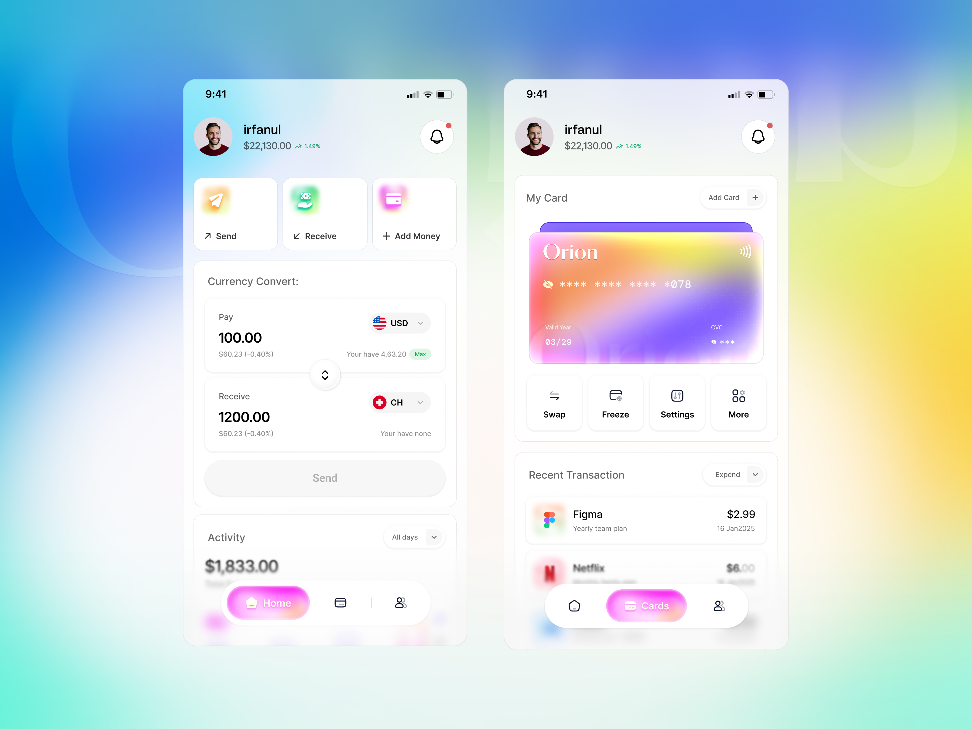 Payment App UI Design - Fintach by Sadek Hossen on Dribbble
