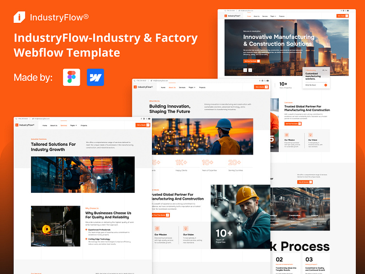 Industrial & Manufacturing Webflow Website Template by VictorFlow on Dribbble