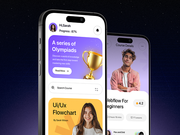 E-learning and education and online course mobile ui design by Roohi ...