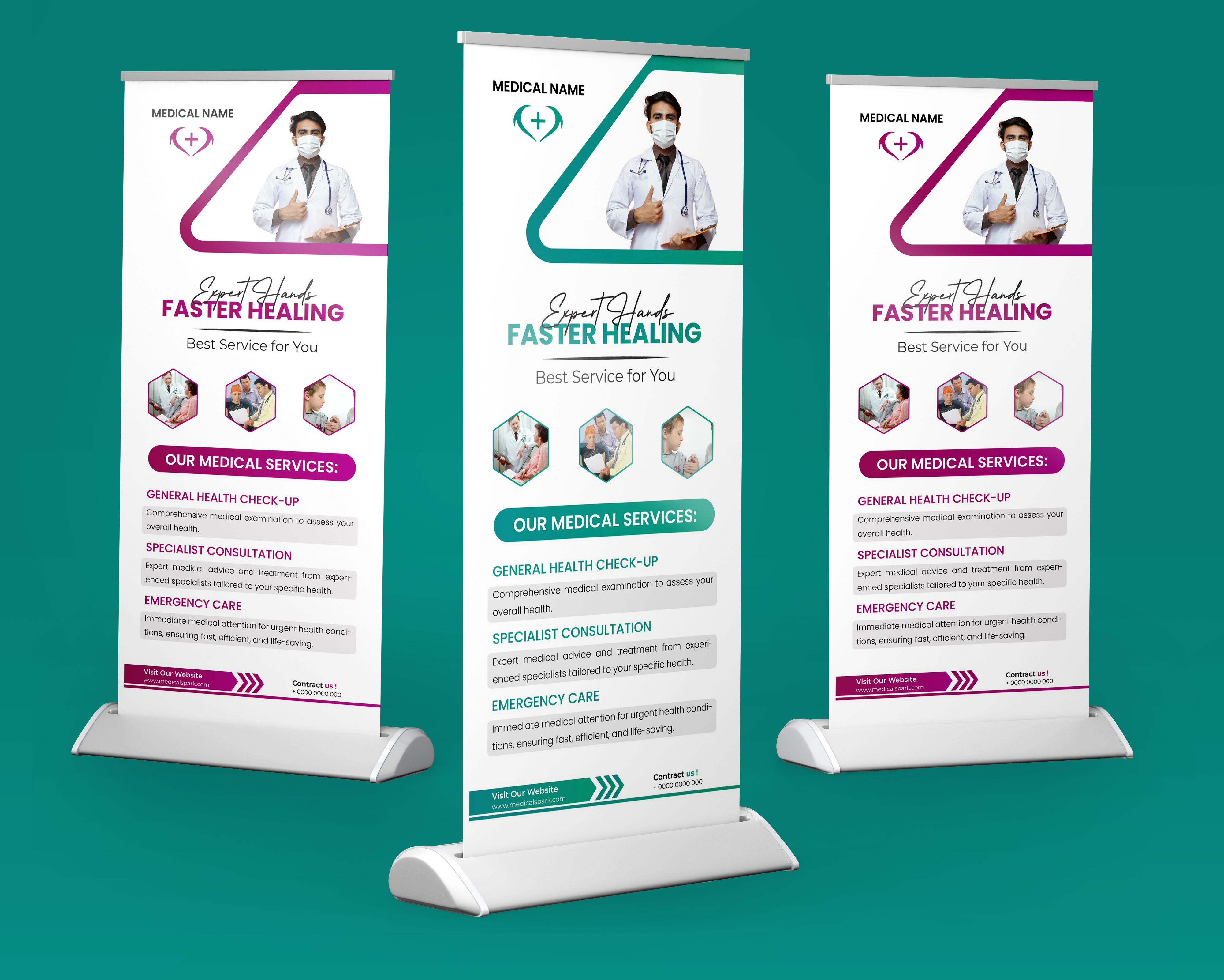 Modern Medical Roll-Up Banner Design by Md. Jisan Ahmed Jabed on Dribbble