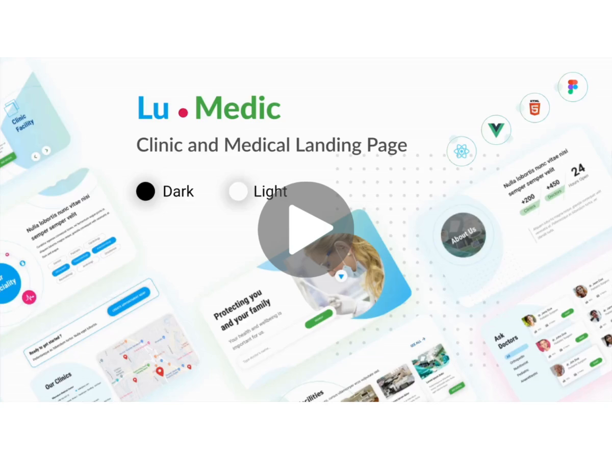 Lumedic – Versatile HTML5 Vue React Web Template by wewewedot on Dribbble