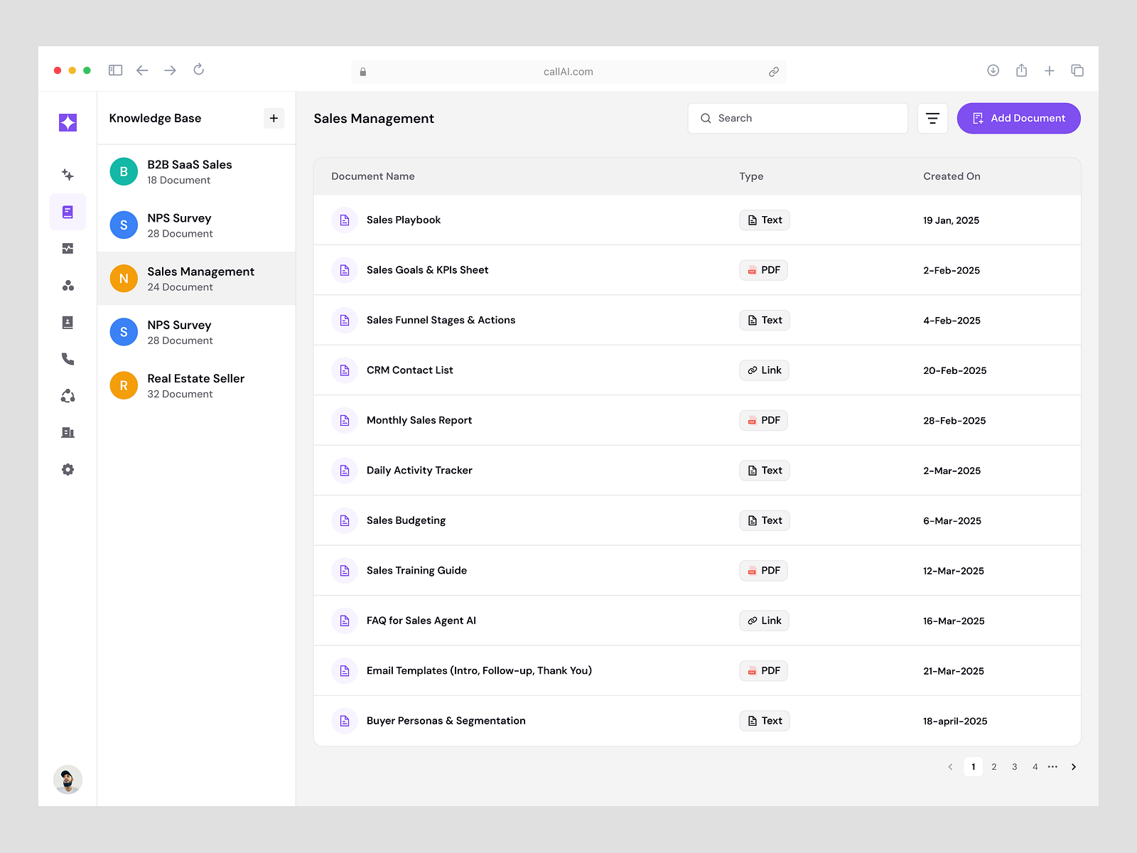 CallAI - Sales Management Dashboard SaaS UI by Shahid Miah UI UX Designer for Wavespace - UI/UX ...