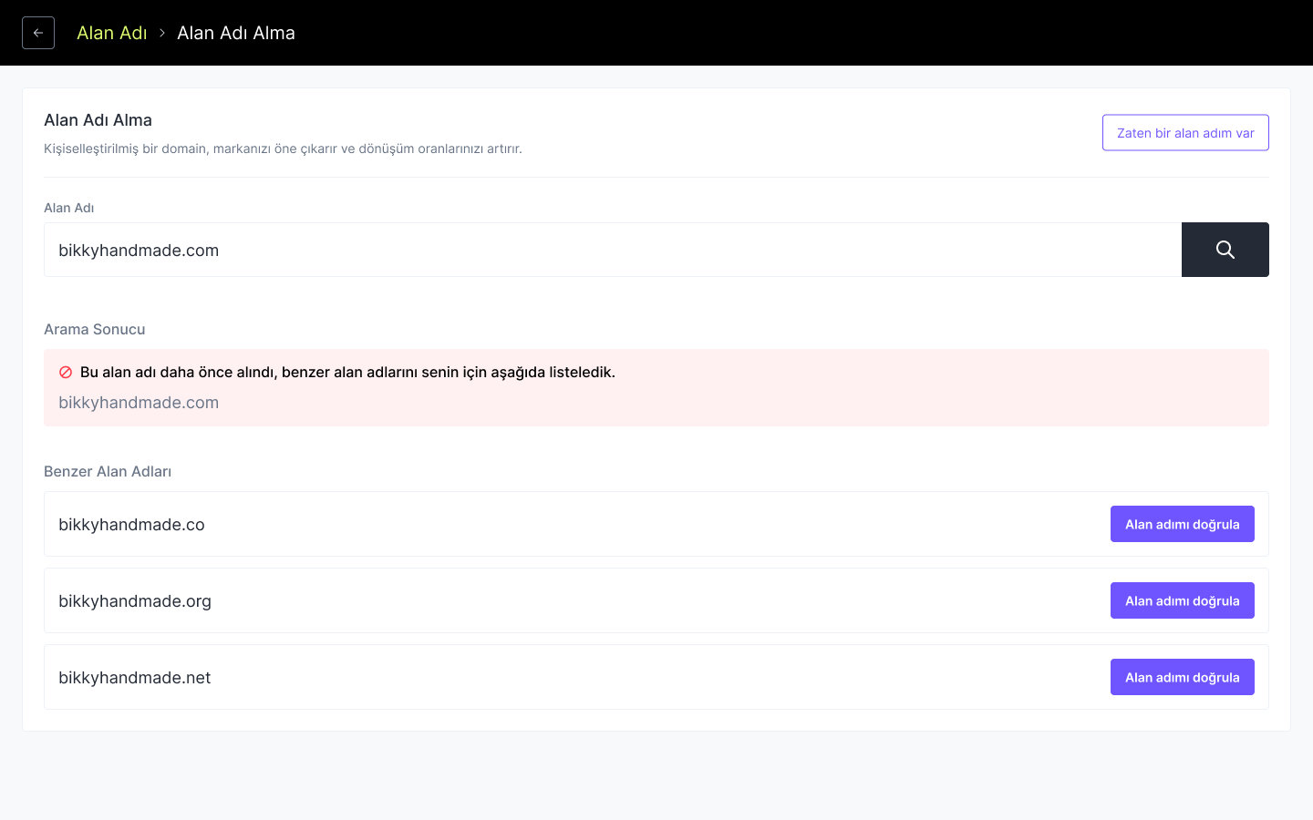 Domain Availability Check UI by Damla Kevser Köker on Dribbble
