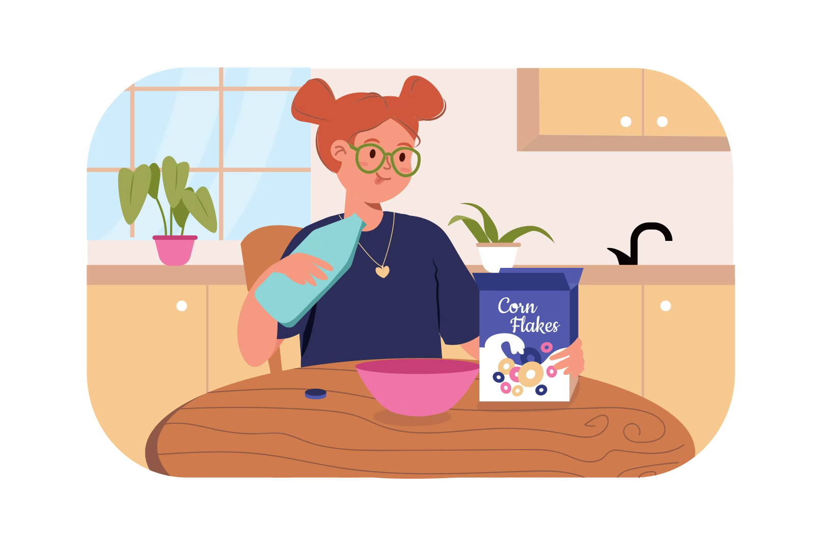 Morning Routine Animation: Pouring Cereal in a Cheerful Kitchen by ...
