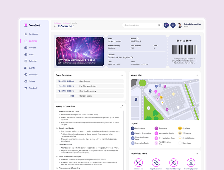 Ventixe E- Voucher & Calendar Page – Event Management Dashboard by ...