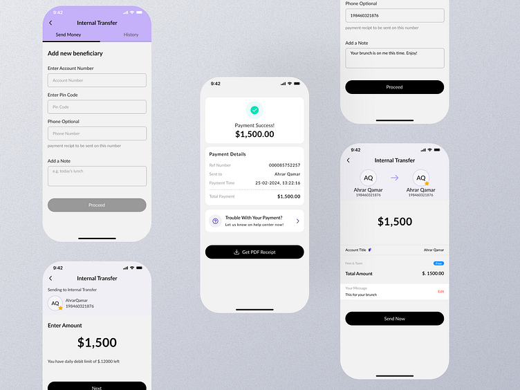 InternalTransfer Mobile App Ui by UI Ants on Dribbble