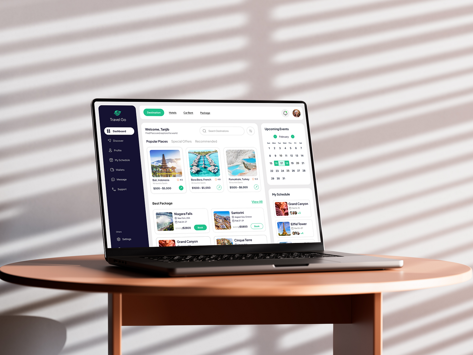 Travel Go - Travel Dashboard by Md.Tanjib Jahangir Tusher on Dribbble