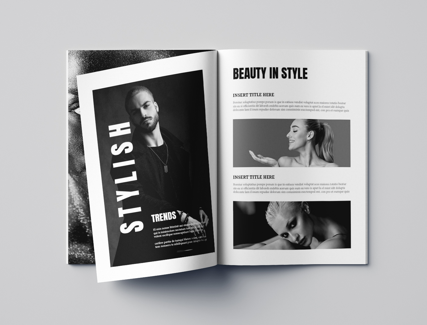 Black Minimal Fashion Magazine Template by Graphictemp Store on Dribbble