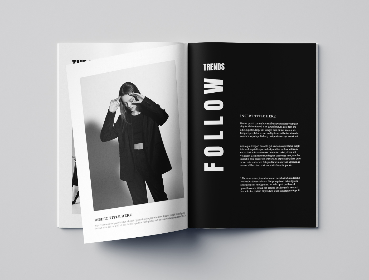 Black Minimal Fashion Magazine Template by Graphictemp Store on Dribbble